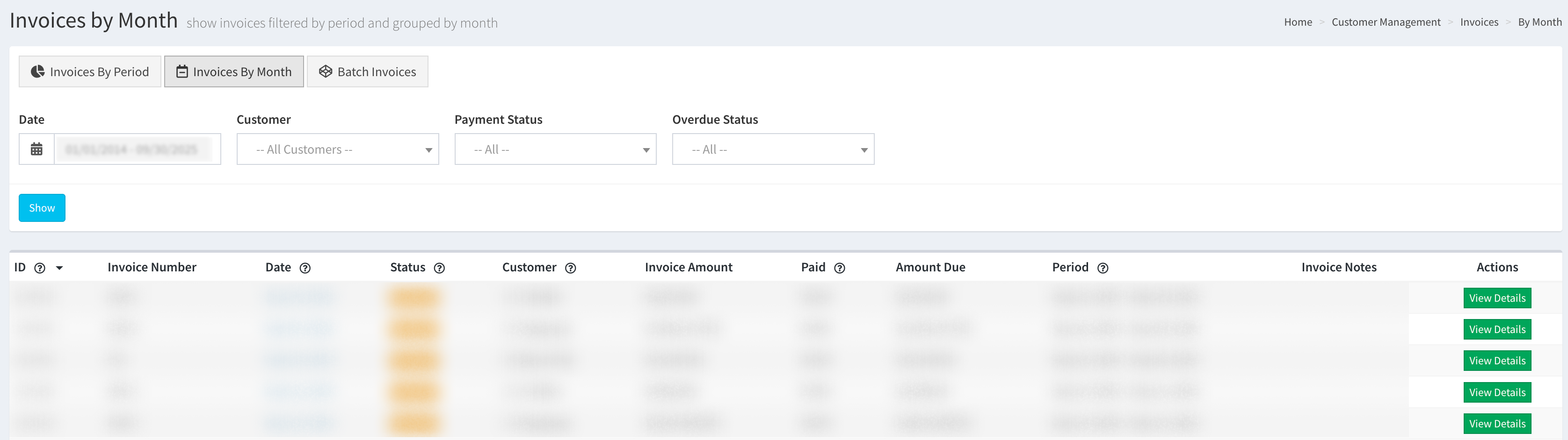 Customer Management: Invoices